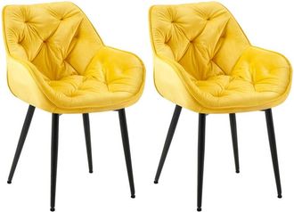 Clp 2er Set Stuhl Tanna Samt gelb