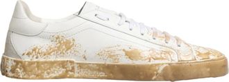 Dolce & Gabbana Homme, Chaussures, Blanc, Taille: 44 EU Paint Effect Low Top Baskets