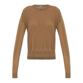 Jil Sander Pullover mit Seitenschlitzen - - Knitwear - Damen - Braun - L