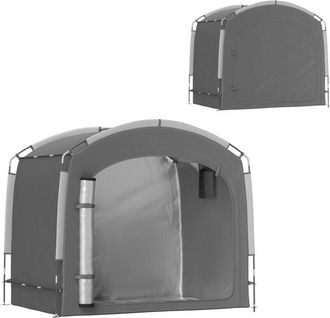 OUTSUNNY Abri v&eacute;lo - tente v&eacute;lo - tente de rangement ext&eacute;rieur - dim. 205 x 140 x 188 cm - fibre de verre oxford gris
