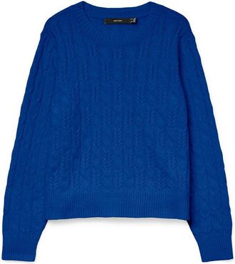 Vero Moda Strickpullover VMARIES LS O-NECK CABLE PULLOVER BF mit Zopfstrickmuster