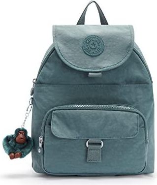 Kipling Womens Queenie, Adjustable Backpack Straps, Monkey Keychain, Key Clasp, Top Carry Handle, Light Aloe Tonal, 10 L x 13.25 H x 6.25 D