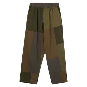Universal Works Pantalon Oxford en serg&eacute; patchwork - Homme - Pantalons - Vert - Taille: W34