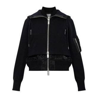 sacai Kurze Bomberjacke - - Jackets - Damen - Schwarzk - M