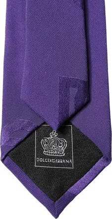 Dolce & Gabbana Purple Dg Logo Monogram Silk Adjustable Men Necktie Tie