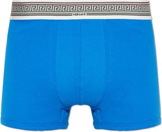 Versace Homme, Sous-v&ecirc;tements, Bleu, Taille: 3XL Boxers Courts en Jersey de Coton C&ocirc;tel&eacute;