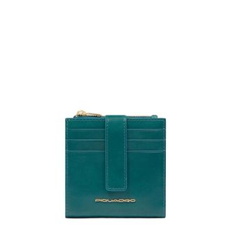 Piquadro Homme, Accessoires, Vert, Taille: ONE Size Porte-cartes de cr&eacute;dit femme en cuir avec porte-monnaie et protection Rfid