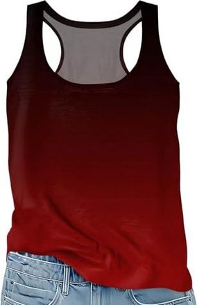 Generic Debardeur Femme Chic et &eacute;l&eacute;gant Gradient Chemisier sans Manche D&eacute;bardeur Crop Top Ete Haut Sexy Chic et Elegant Fluide Ample Caraco Vetement Femme Ete