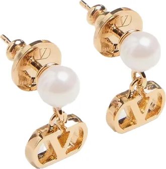 Valentino Garavani Pearl-Drop Earrings - Gold