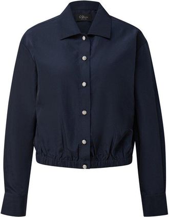 s.Oliver Langarmbluse Bluse Hemdbluse im Relaxed Fit mit Elastiksaum