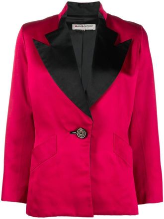 Saint Laurent veste boutonnée à revers pointus - Rouge