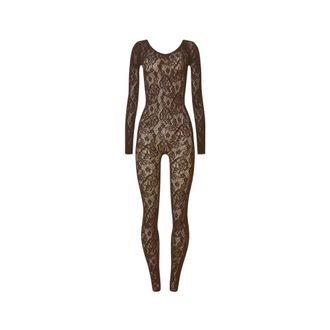 Wolford Combinaison &agrave; motif rose graphique - Femme - Combinaisons et Ensembles - Brun - Taille: 38 FR