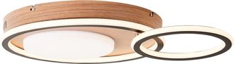 Brilliant Karney LED Deckenleuchte 57x40cm schwarz/holz, Aluminium/Kunststoff, 1x LED integriert, 48 W, (Lichtstrom: 5600lm, Lichtfarbe: 3000K)