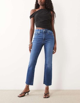Good American Soft Tech Good Legs - Jean slim droit - Bleu moyen d&eacute;lav&eacute;