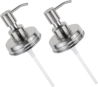 Pretyzoom Pumpspender 2 St&uuml;ck Aus Edelstahl Dosierdeckel F&uuml;r Lotion Und Seife Geeignet F&uuml;r Bad Und K&uuml;che