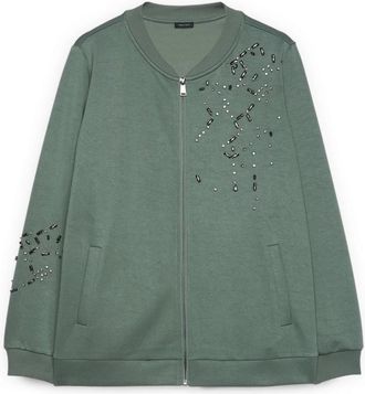 Fiorella Rubino Femme, Sweatshirts et sweats &agrave; capuche, Vert, Taille: 46 FR SweaT-shirt bomber avec applications lumineuses