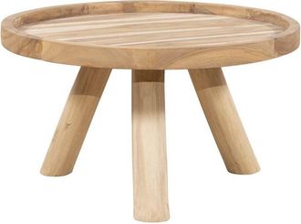 Vente-Unique Table basse de jardin ronde en teck D.55 cm- Naturel clair - TULUM de MYLIA