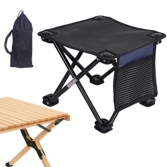Generic Klapphocker - tragbarer, ausziehbarer Sitz, extra gro&szlig; | Tragf&auml;higkeit von 150 kg, Outdoor-Stuhl f&uuml;r Camping, Wandern, kompaktes Design, leicht, aber 