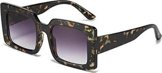 Generic Lunettes de soleil tendance à monture carrée à monture large pour lextérieur, ombrage du soleil, vacances à la plage (couleur : A, taille : moyen) 202