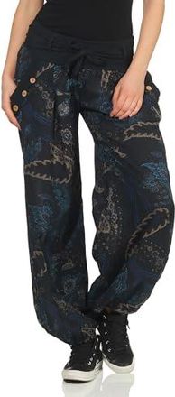 Malito more than fashion Malito Femme Pantalon Motifs Harems Bloomers Baggy 3485 (Noir)