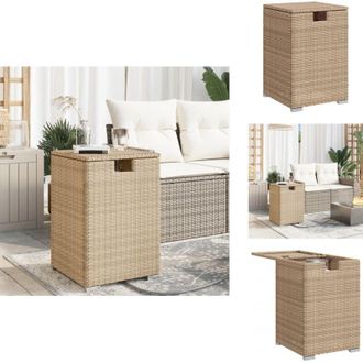 vidaXL Propan-Tank-Verstecktisch Beige 40x40x60 cm Poly Rattan - Gartentisch - Outdoortisch - Propan-Tankschutz - Gasgrill Zubeh&ouml;r - Balkonm&ouml;bel