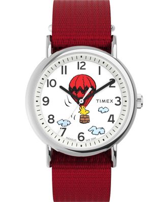 Timex Peanuts Weekender Unisex Rote Uhr TW2Y11700