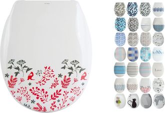 MSV Design WC Sitz abnehmbar, Absenkautomatik, Fast Fix/Schnellbefestigung, Befestigung mit Knopfdruck, Toilettensitz WC Deckel Klobrille Brique Beige, We