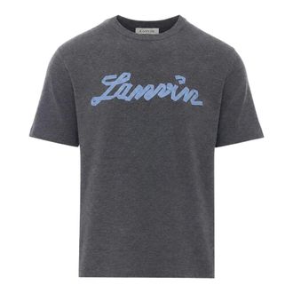 Lanvin T-shirt en coton brod&eacute; - Homme - Tops - Gris - Taille: L