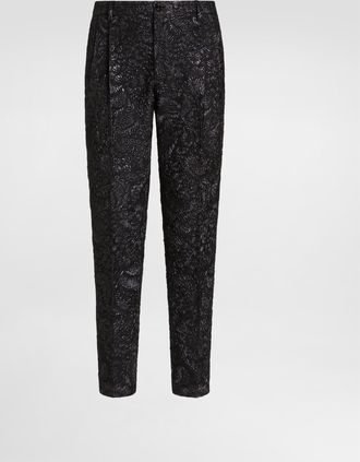 Dolce & Gabbana Hose Aus Brokat - Mann Hosen Und Shorts Schwarz 48