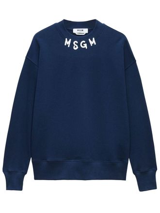 Msgm sweat à logo imprimé - Bleu