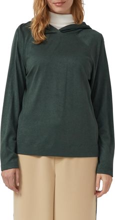 s.Oliver Meliertes Longsleeve aus Stretchjersey mit Kapuze