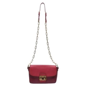 Miu Miu Pre-owned Chain Crossbody Bag in Burgundy Leather - - Pre-owned - Damen - Rot - ONE SIZE