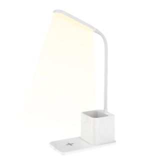 Generic Verstellbare Schreibtischlampe - Carpenter | kabellose Ladestation mit LED | Helligkeitsregelung | dimmbare Nachttischlampen | Stifthalter, Schreibtis