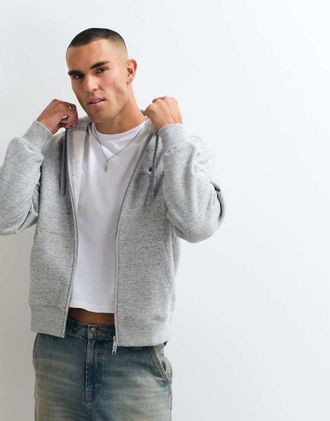 Champion Champion Modern Heritage Hoodie mit durchgehendem Rei&szlig;verschluss in Grau