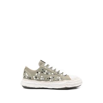 Miharayasuhiro Peterson23 OG Sohle Verzierte Canvas Low-Top Sneaker - - Shoes - Herren - Gr&uuml;n - 45 EU