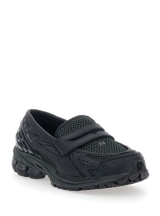 New Balance Unisex Sneakers Lifestyle Black Leather Leather-Textile Trainers Leather/textile
