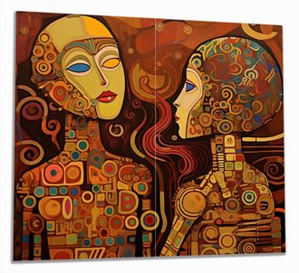 Wallario Herdabdeckplatte/Spritzschutz aus Glas, 2-teilig, 60x52cm, für Ceran- und Induktionsherde, Technik-Talk