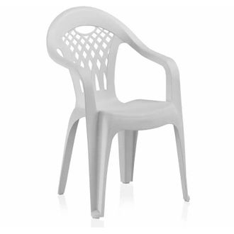 PEGANE Lot de 6 chaises de jardin empilables en r&eacute;sine coloris Blanc - Longueur 58 x Profondeur 54 x Hauteur 86 cm -PEGANE