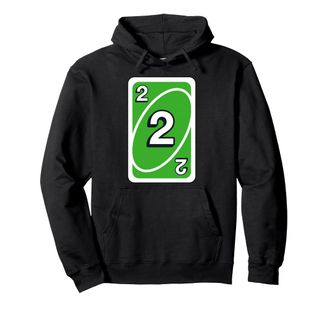 Uno Halloween Green 2 Karte Pullover Hoodie