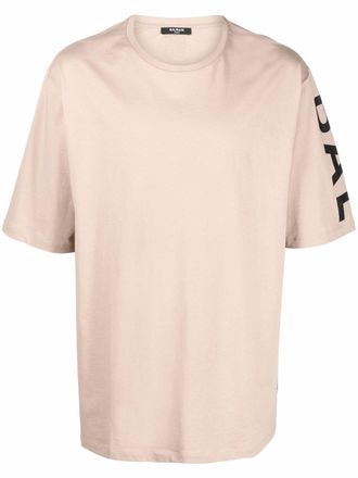 Balmain T-Shirt mit Logo-Print - Nude