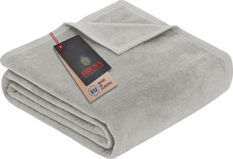 Ibena Porto Kinderdecke 100x150 cm - weiche, warme und waschbare Kinderdecke - Kleine Decke für Kinder, Hellgrau