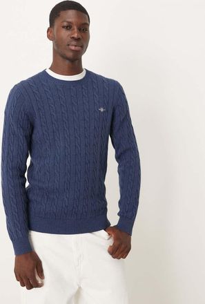 GANT Pull en maille torsadée de coton - Bleu marine