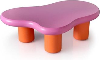 Menzzo Table basse forme nuage Valdo 69x100cm Rose et Orange