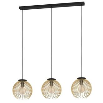 Eglo Suspension luminaire Venezuela, lustre à 3 lampes pour salon et salle à manger, plafonnier élégant à suspendre en métal noir et doré, lampe de plafond