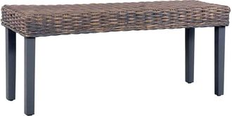 vidaXL Vidaxl - Sitzbank 110 cm Grau Natur Kubu-Rattan und Massivholz Mahagoni