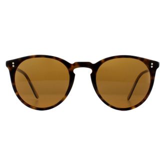 Oliver Peoples Runde Herren Horn Braun Sonnenbrille