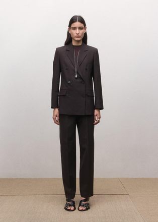 Mango Zweireihiger Anzugblazer aus Wollstoff pflaume - Damen - XXS - MANGO