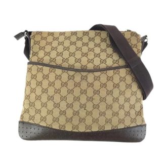 Gucci Sac bandouli&egrave;re en toile et cuir GG Pre-owned - Femme - Pre-owned - Brun - Taille: ONE Size
