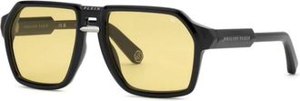 Philipp Plein Homme, Accessoires, Noir, Taille: 58 MM Spp203M Lunettes de soleil