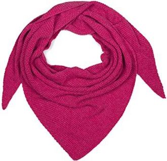 styleBREAKER &Eacute;charpe triangle pour femmes en maille douce avec motif en grains de riz, uni, en m&eacute;lange de laine, fabriqu&eacute;e en Italie, dimensions 190 x 72 cm, Fusch